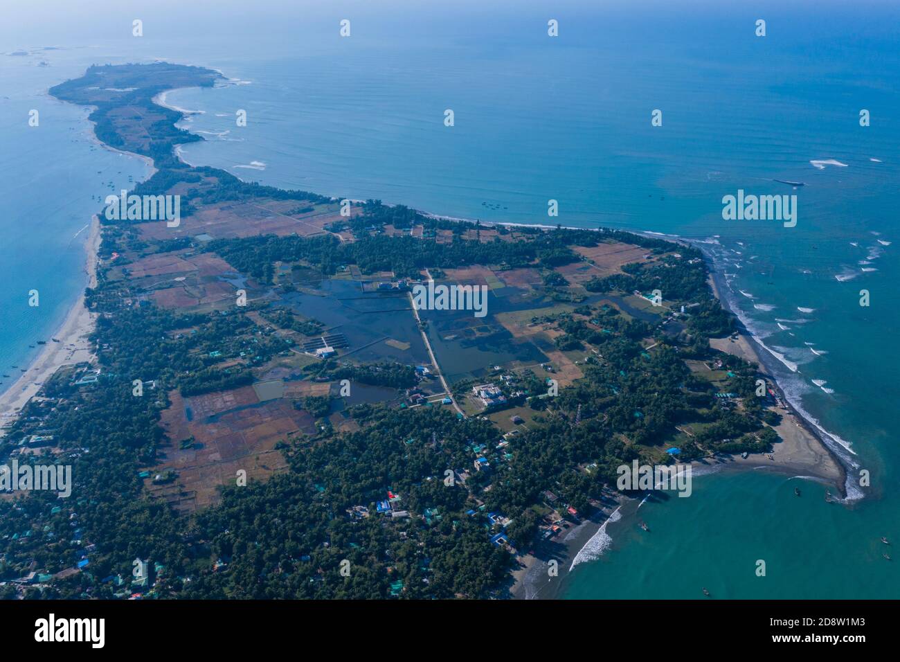 Aerial view of the Saint Martin's Island, locally known as Narikel ...
