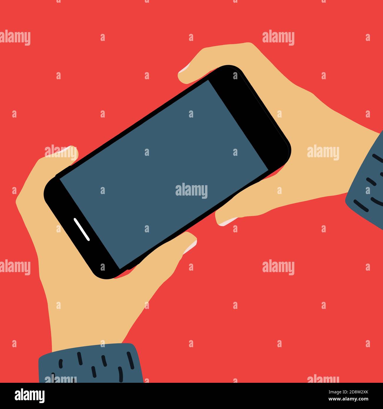 Hand holding mobile phone with empty screen template. Can be used for ...