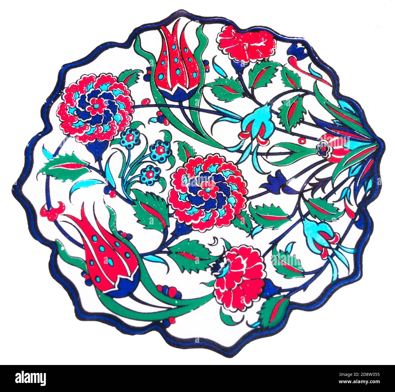 Turkish tile plate - isolated Stock Photo - Alamy