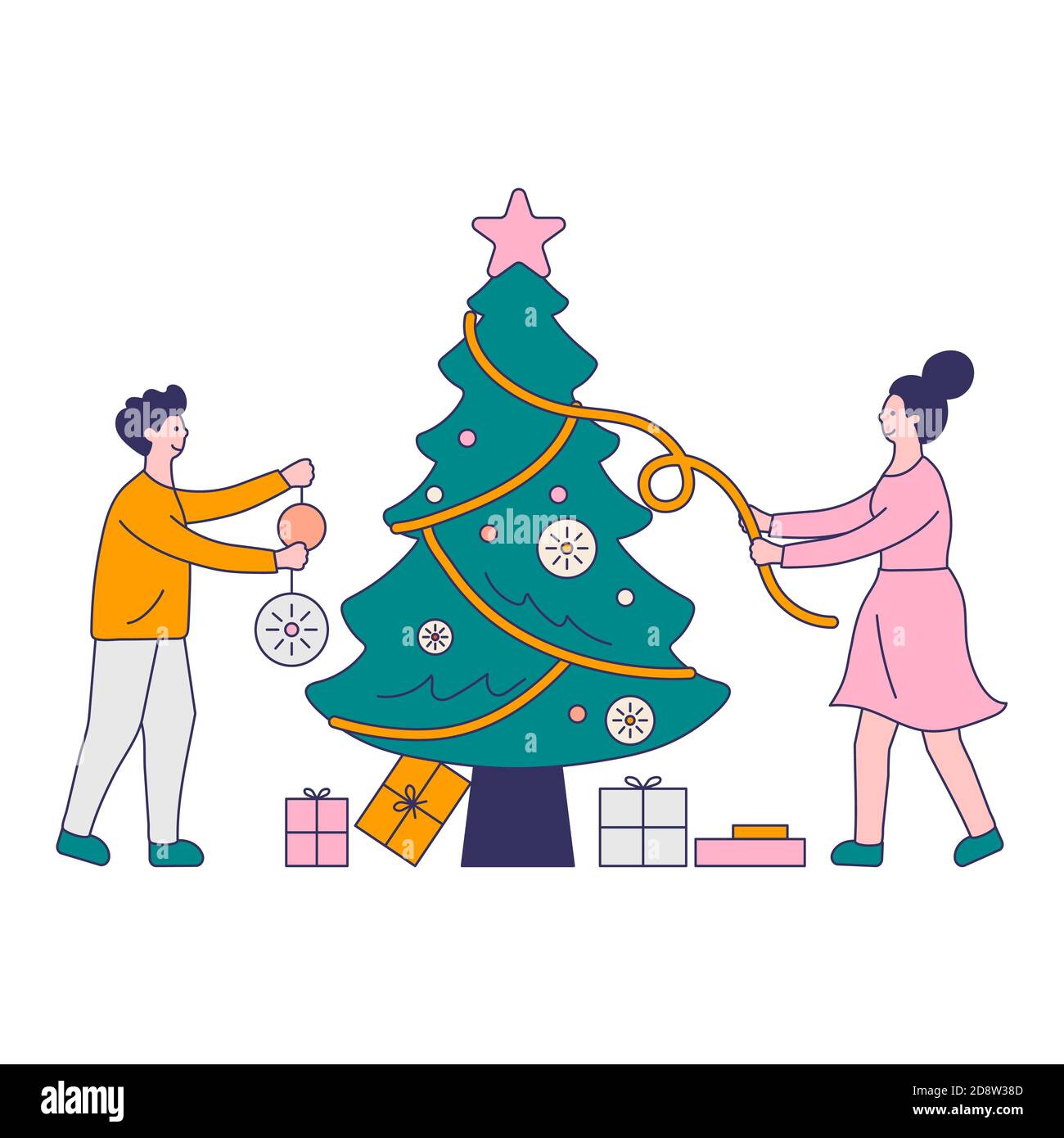 Young Couple Under Tree Cut Out Stock Images And Pictures Alamy 