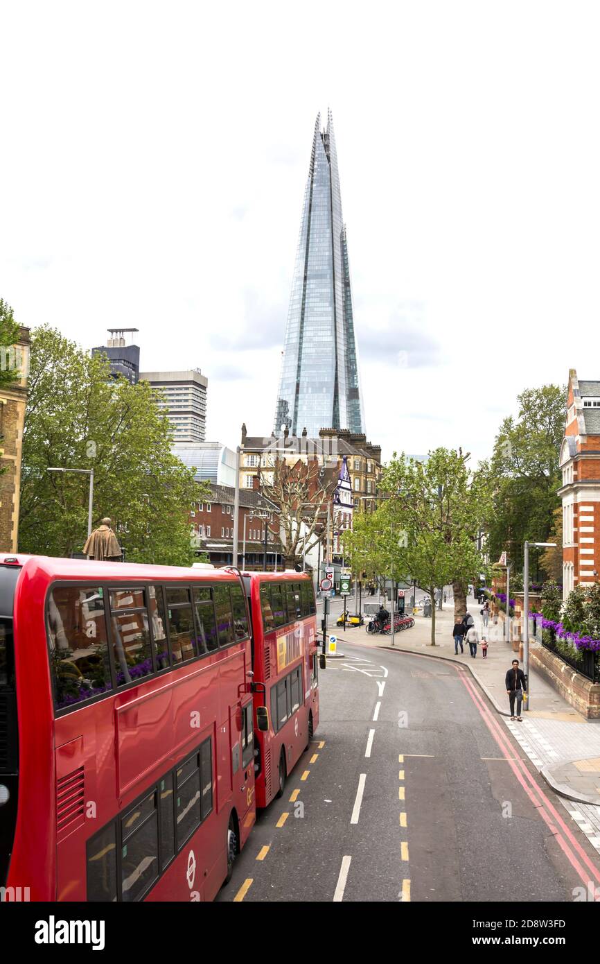 London, UK - Street view of modern building The Shard in London Stock ...