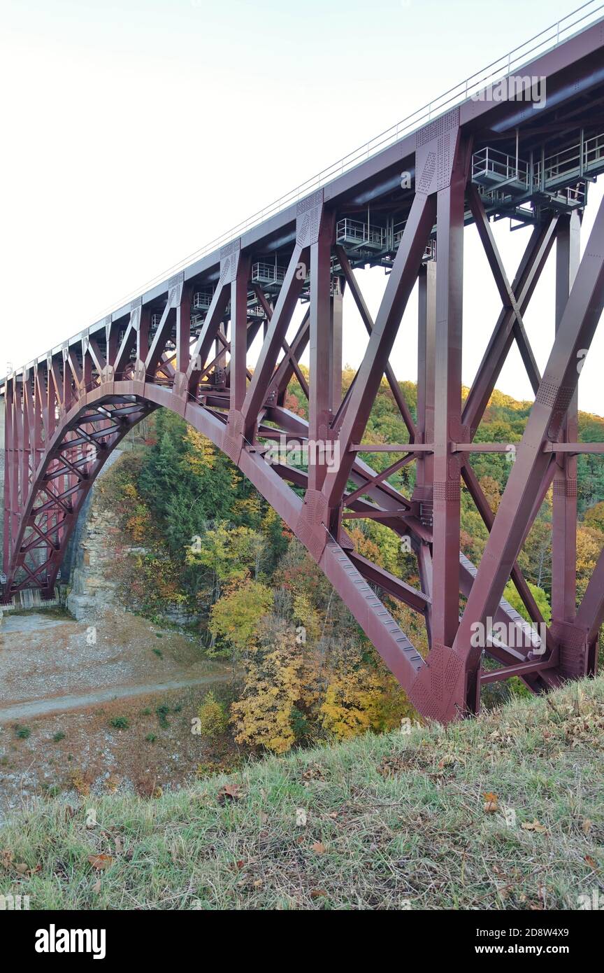LETCHWORTH STATE PARK, NY –17 OCT 2020- View of the landmark Genesee ...