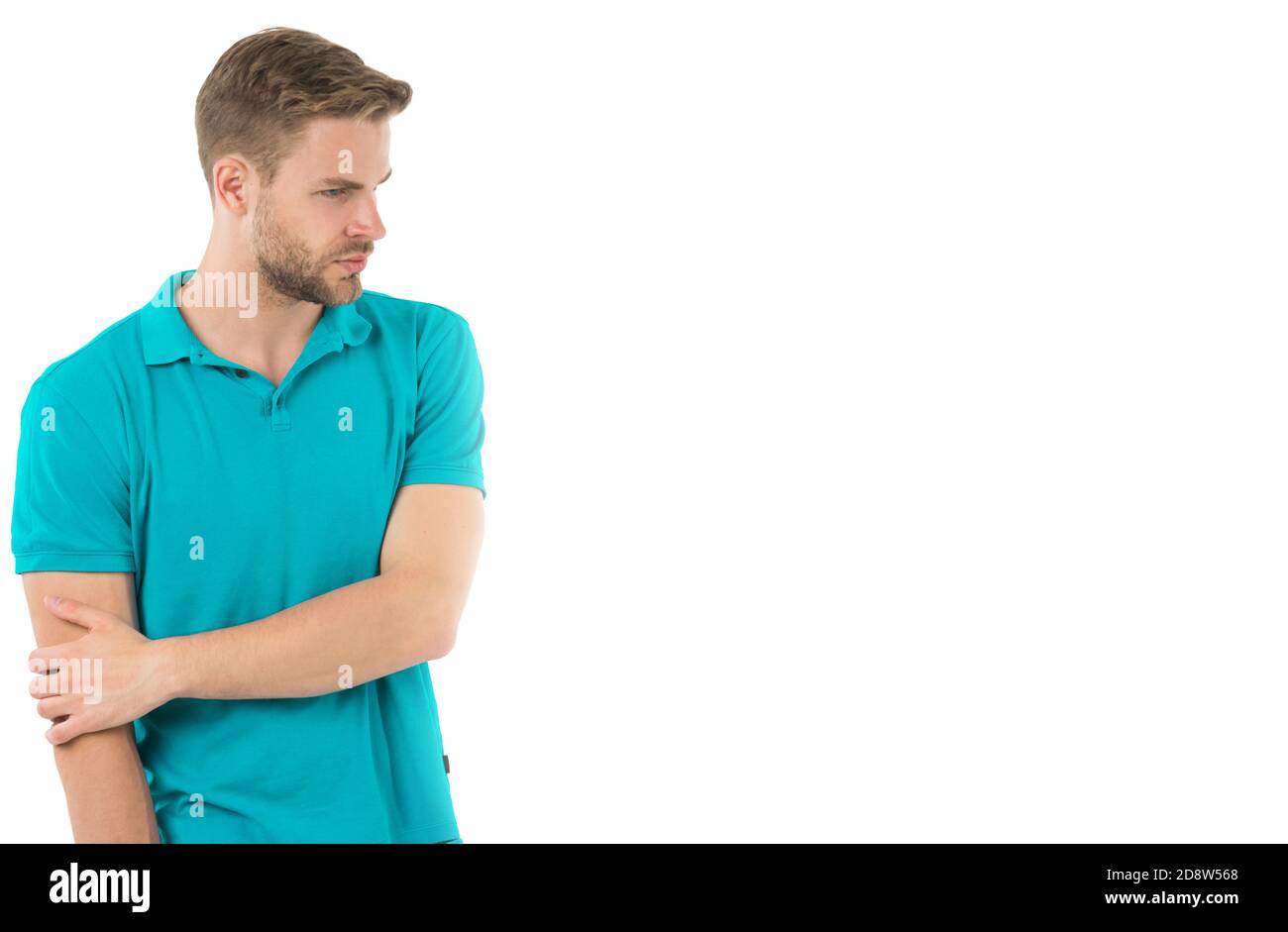 Athlete injured elbow joint. Man suffers old trauma chronic pain elbow ...