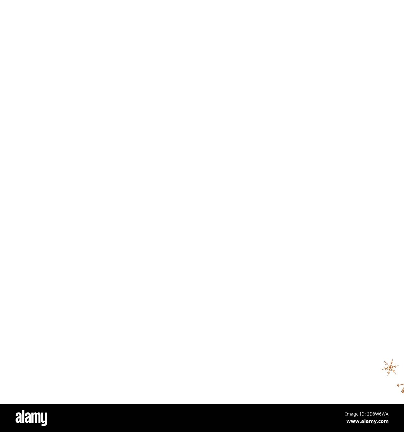 Brown, golden snow flake tracery seamless pattern on white. Abstract ...