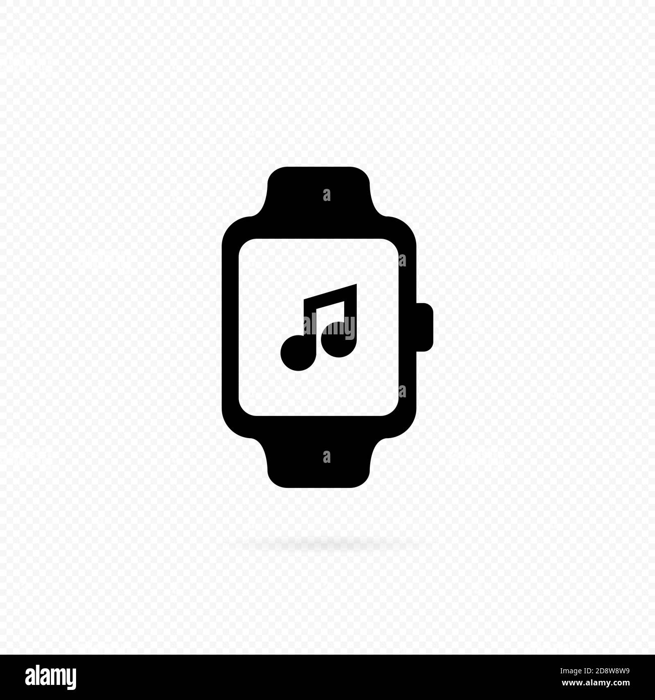 Smart watch line icon. Smart watch with musical note vector icon ...