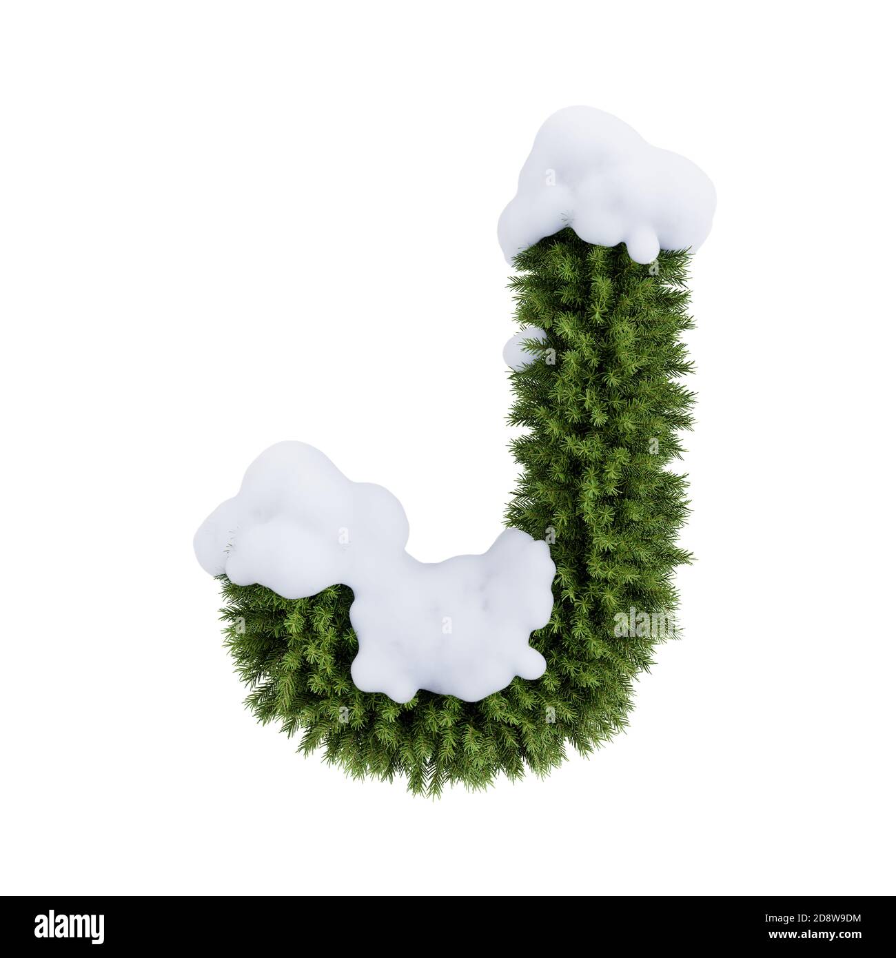 Christmas alphabet ABC character letter J font with snow. Christmas ...