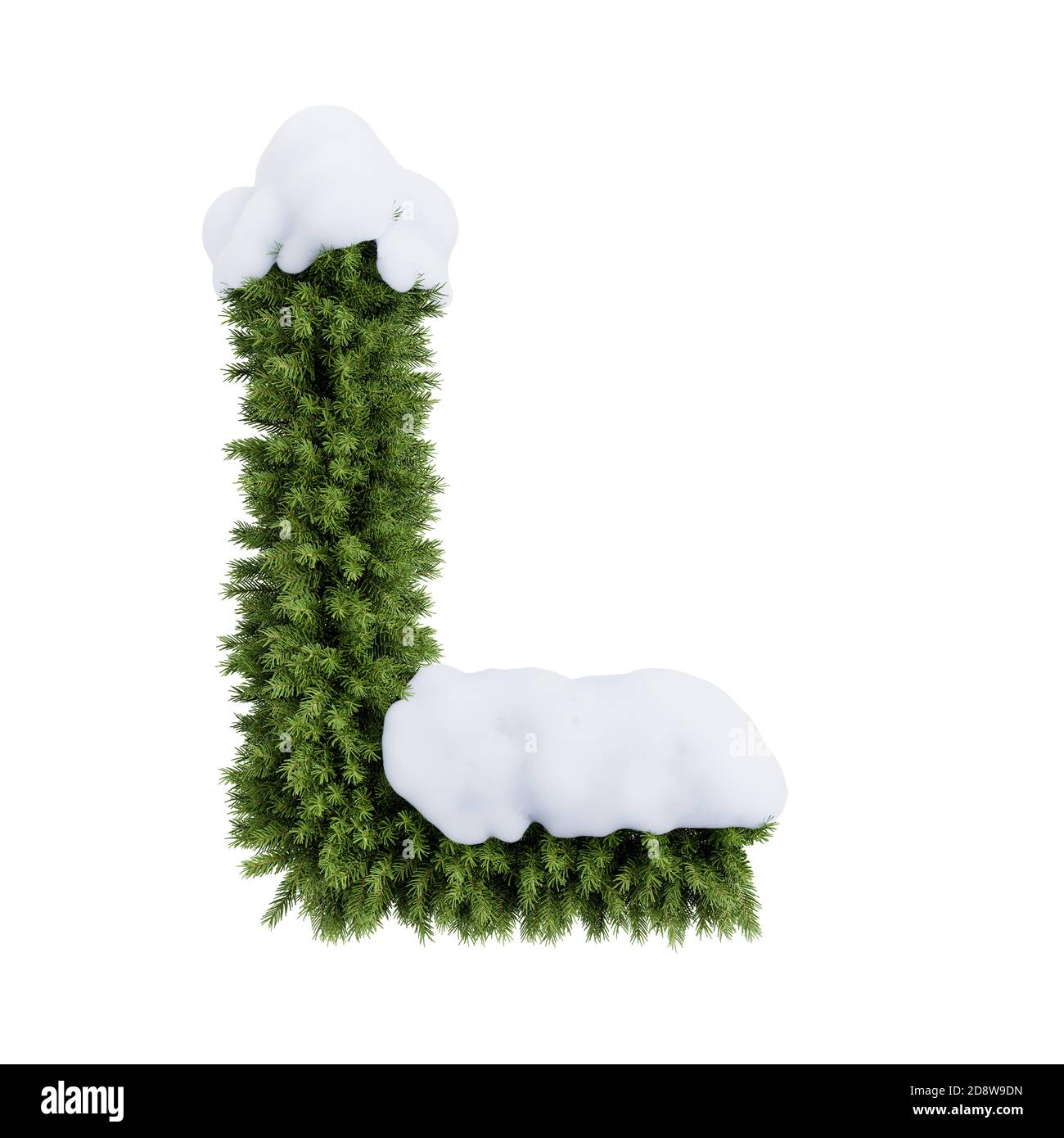 Christmas alphabet ABC character letter L font with snow. Christmas ...