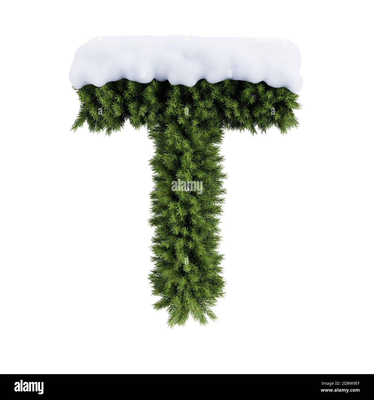 Christmas alphabet ABC character letter T font with snow. Christmas ...