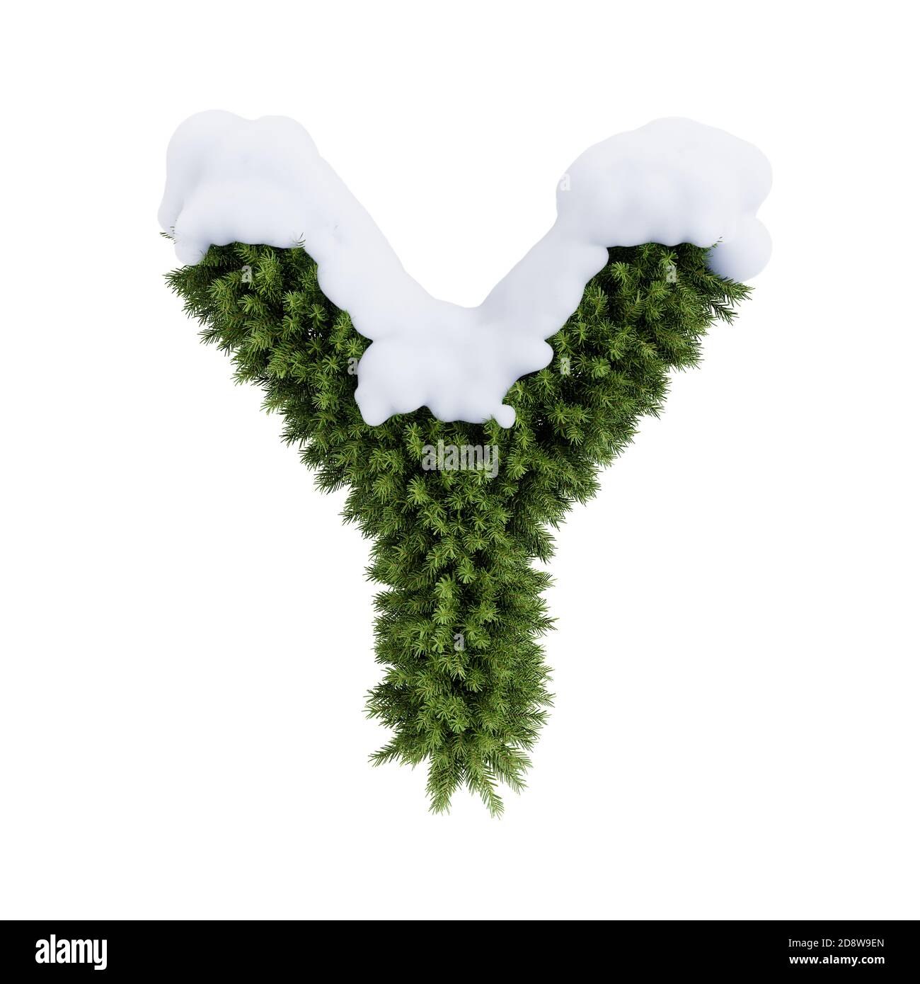 Christmas alphabet ABC character letter Y font with snow. Christmas ...