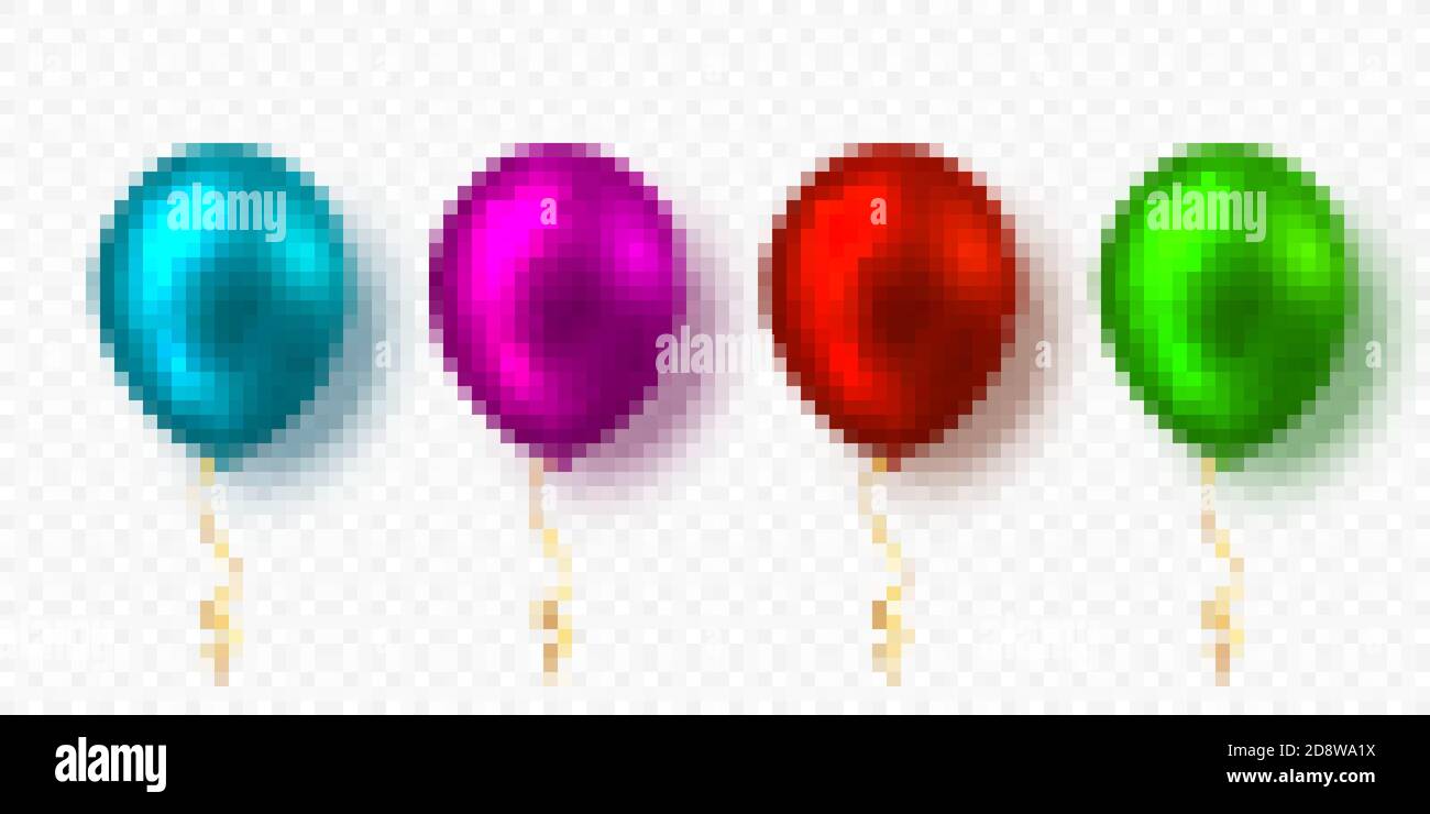 Realistic balloons with shadow. Shine helium balloon for wedding ...