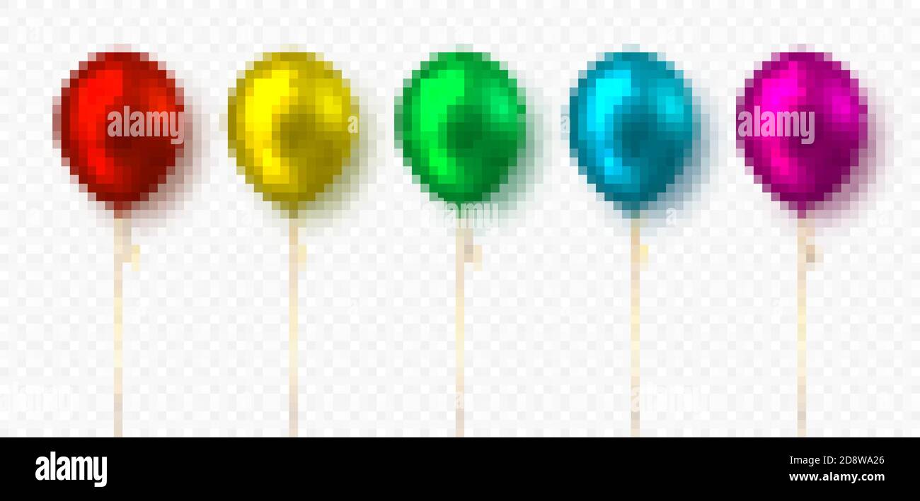 Realistic balloons with shadow. Shine helium balloon for wedding ...