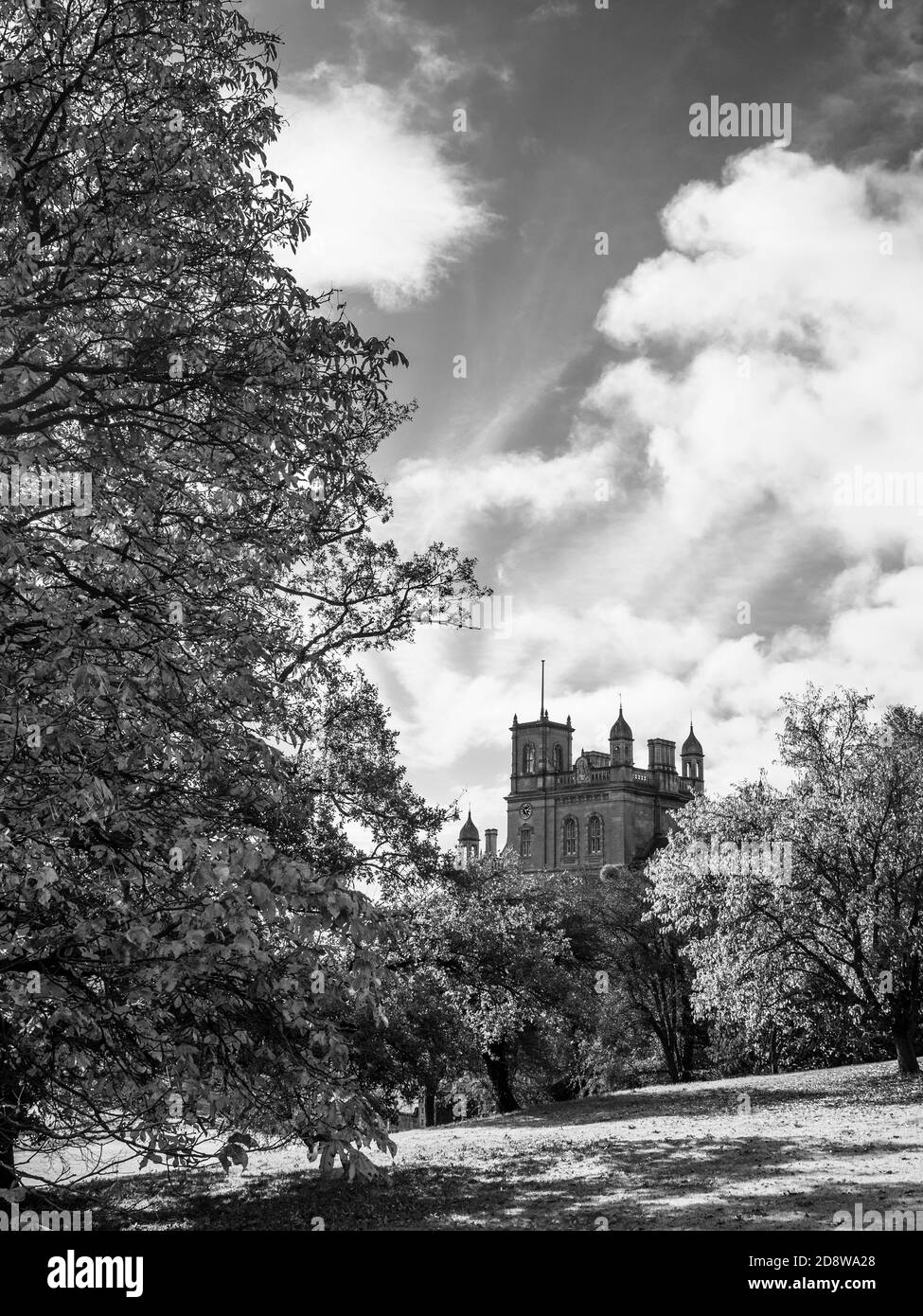 Dramatic Black and White Landscape of Englefield House, Englefield ...
