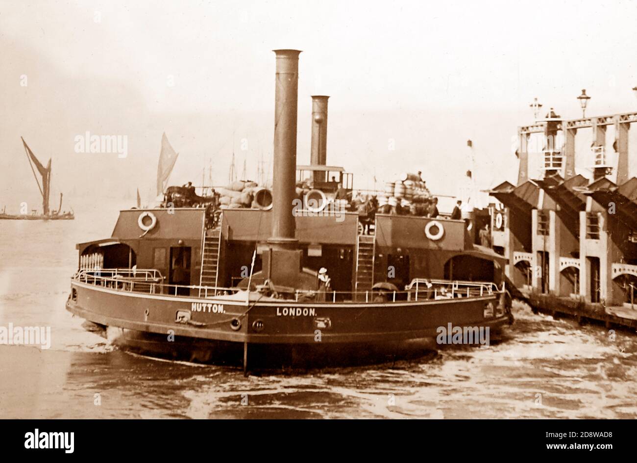 Woolwich Ferry 'Hutton', Victorian period Stock Photo - Alamy