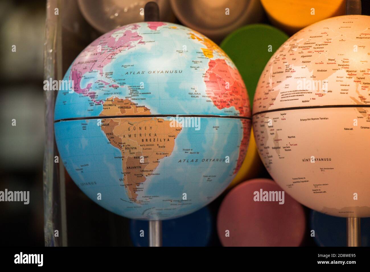 World globe model. Global business and ecology concept Stock Photo - Alamy