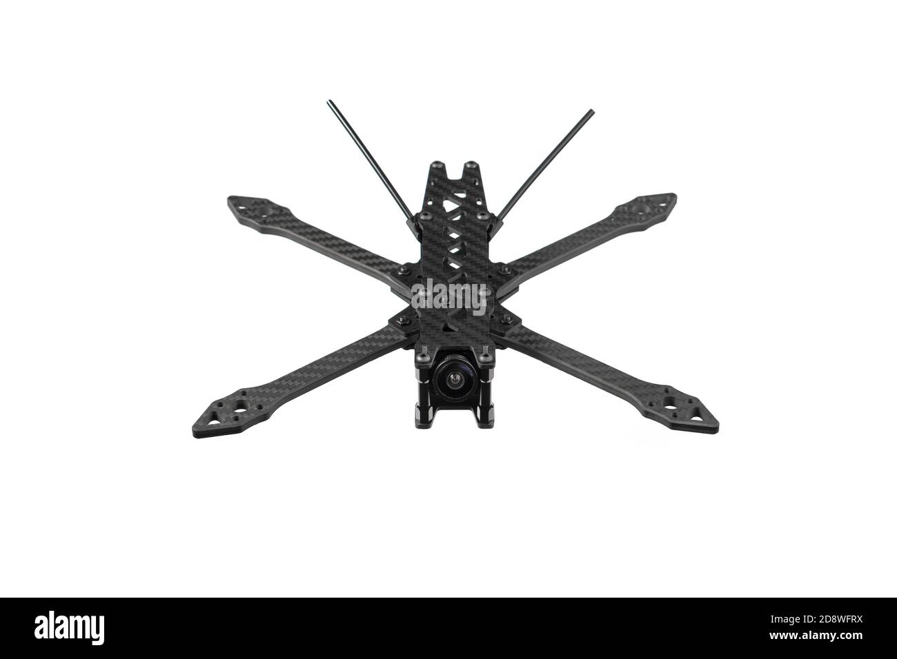 Carbon frame for FPV racing drone isolate on white background ...