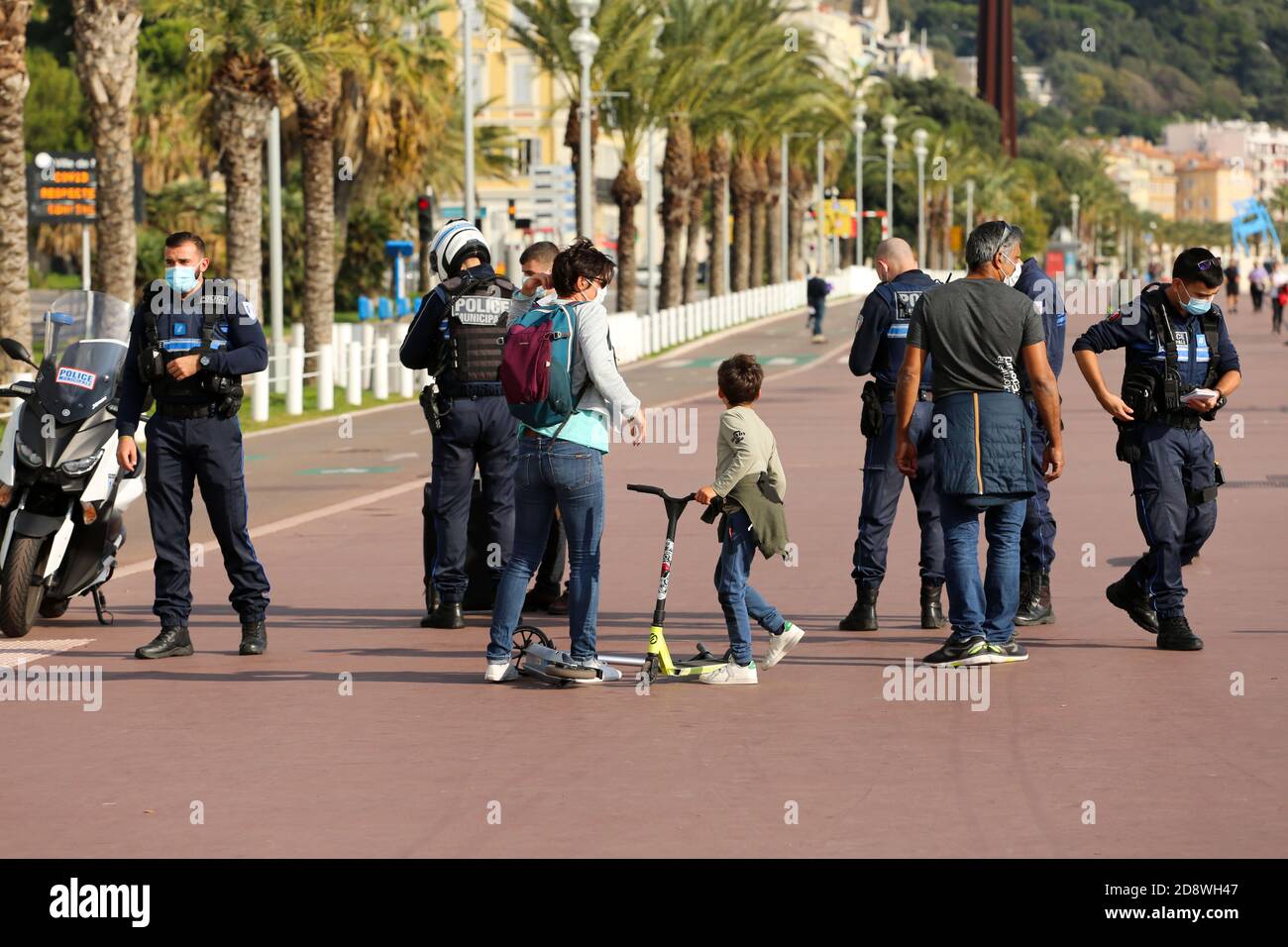 Nice, France. November 1, 2020: Nice, France. 1 November 2020. Police ...