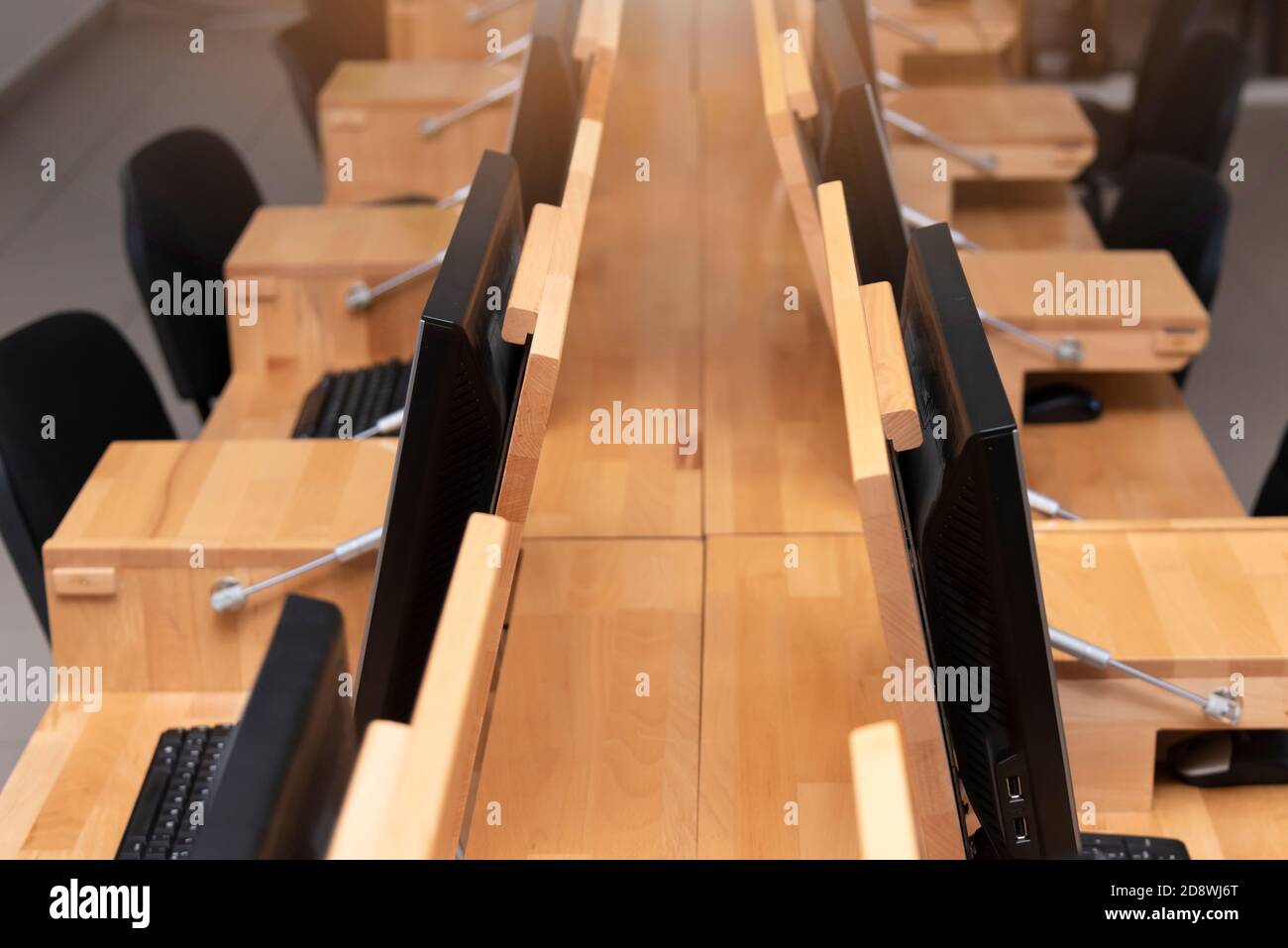 High school computer lab classroom is still empty after months of no ...