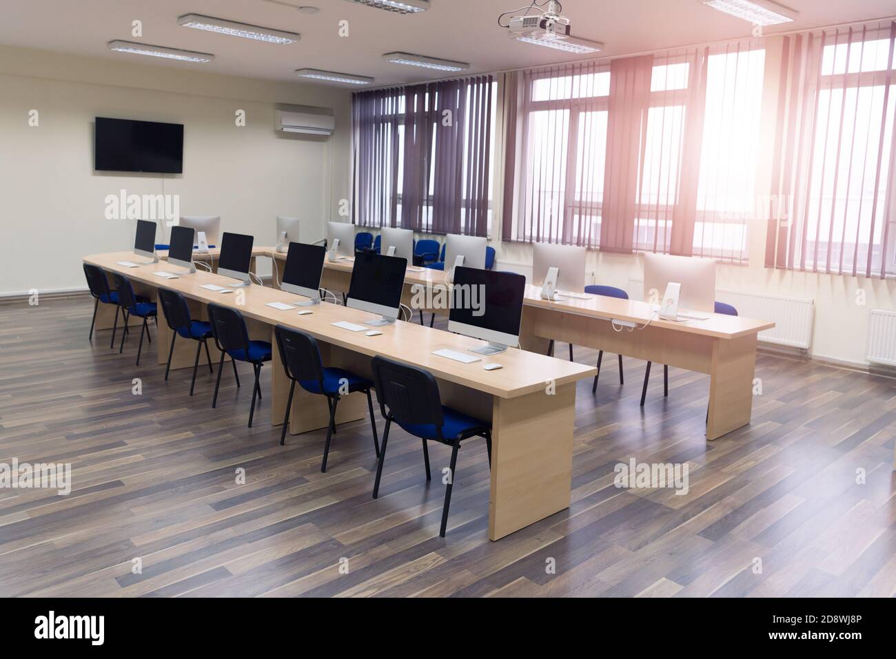 High school computer lab classroom is still empty after months of no ...
