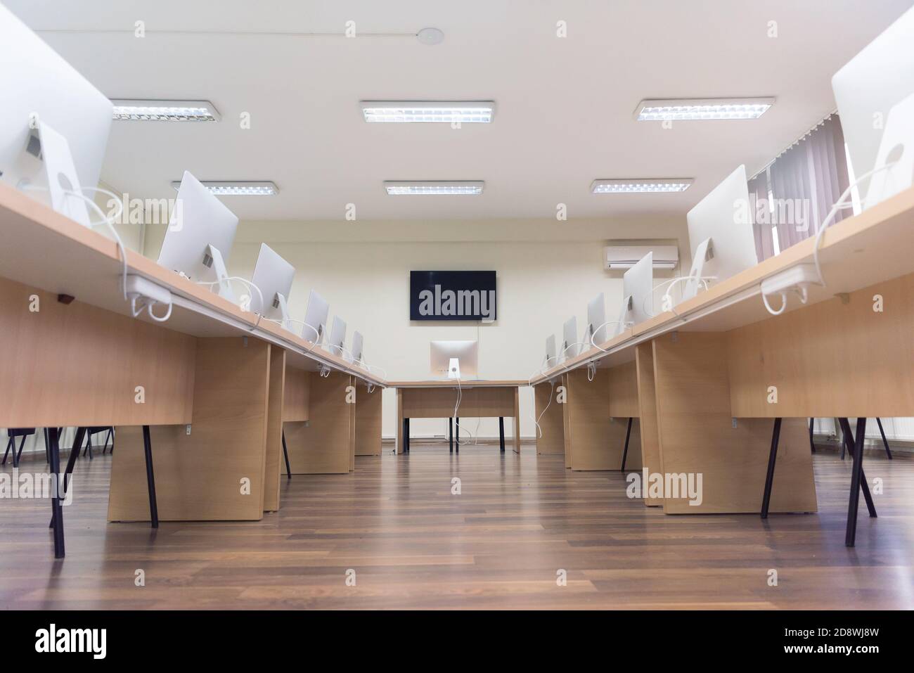 High school computer lab classroom is still empty after months of no ...