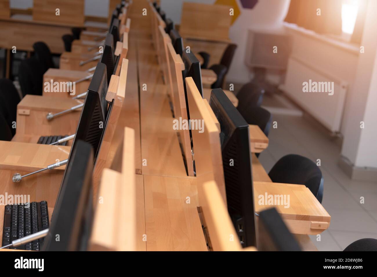 High school computer lab classroom is still empty after months of no ...