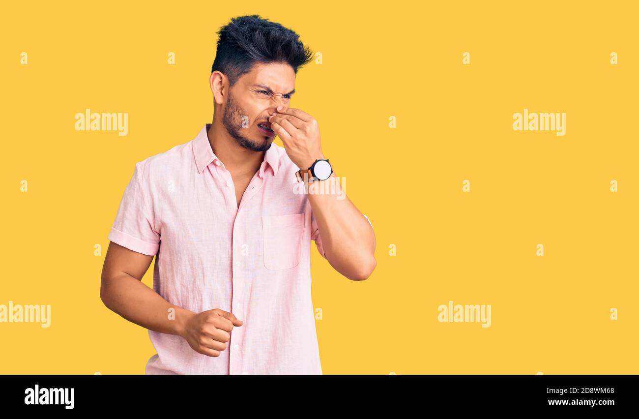 Person smelling something bad hi-res stock photography and images - Alamy