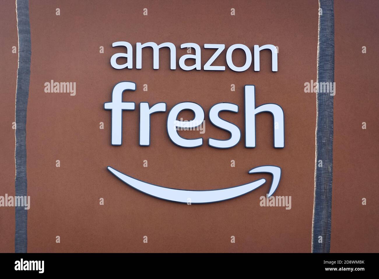 Amazon fresh sign at their new tech smart grocery store in Irvine ...