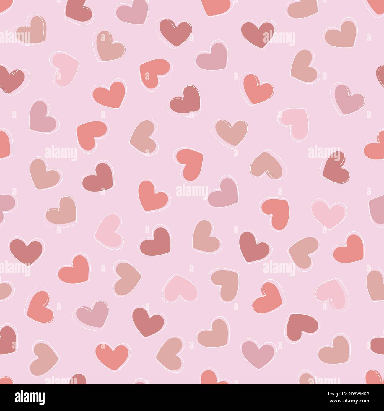 Cute pink hearts seamless pattern. Vector illustration. Love and Saint ...