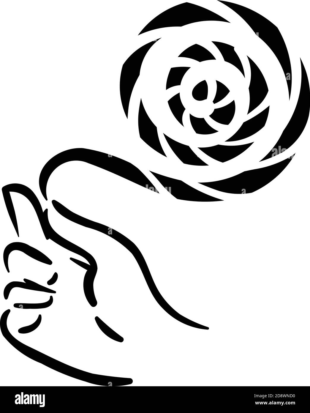 Hand holding magic symbol of swirl spiral energy with inside movement ...