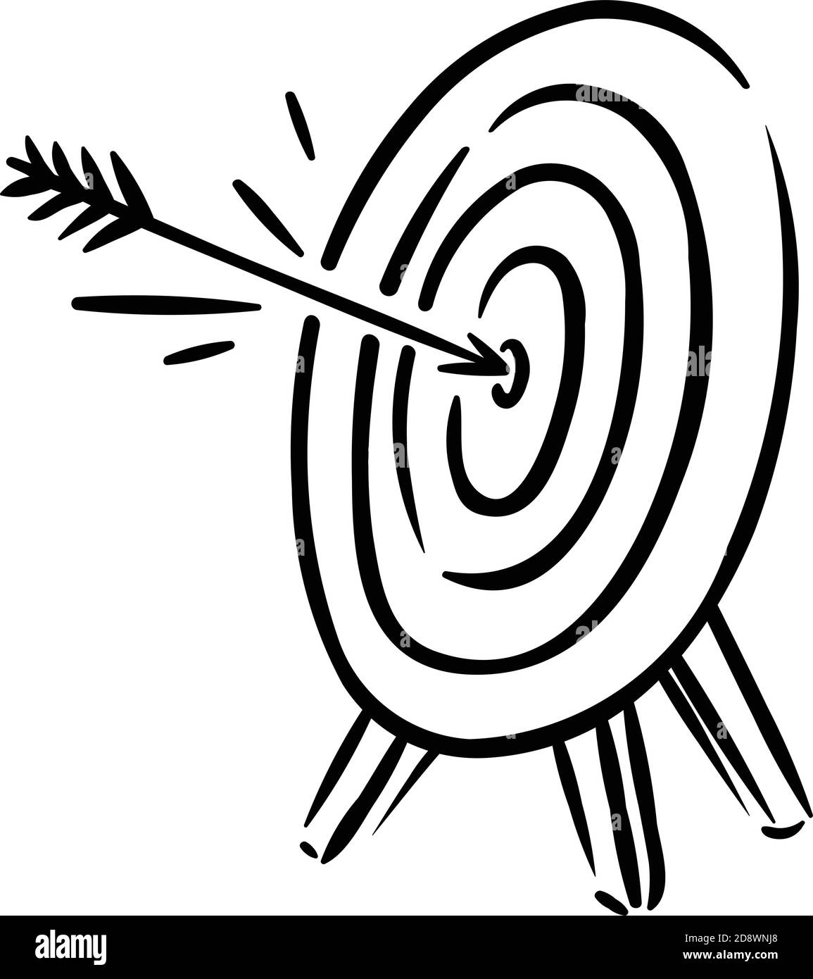 Symbol Of Hitted Target And Achieved Goal With Arrow In Center Stock symbol-of-hitted-target-and-achieved-goal-with-arrow-in-center-stock