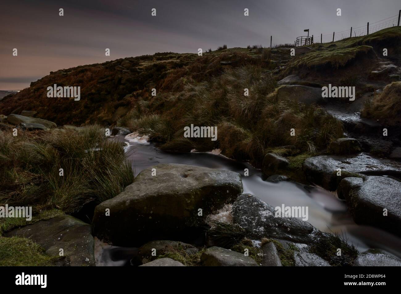 Upper Burbage North by moonlight, Peak District National Park ...