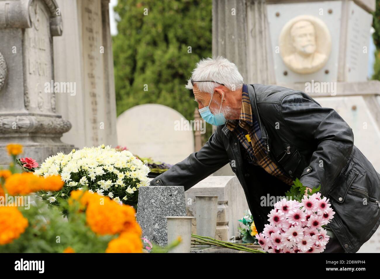 Nice, France. November 1, 2020: Nice, France. 1 November 2020. People ...