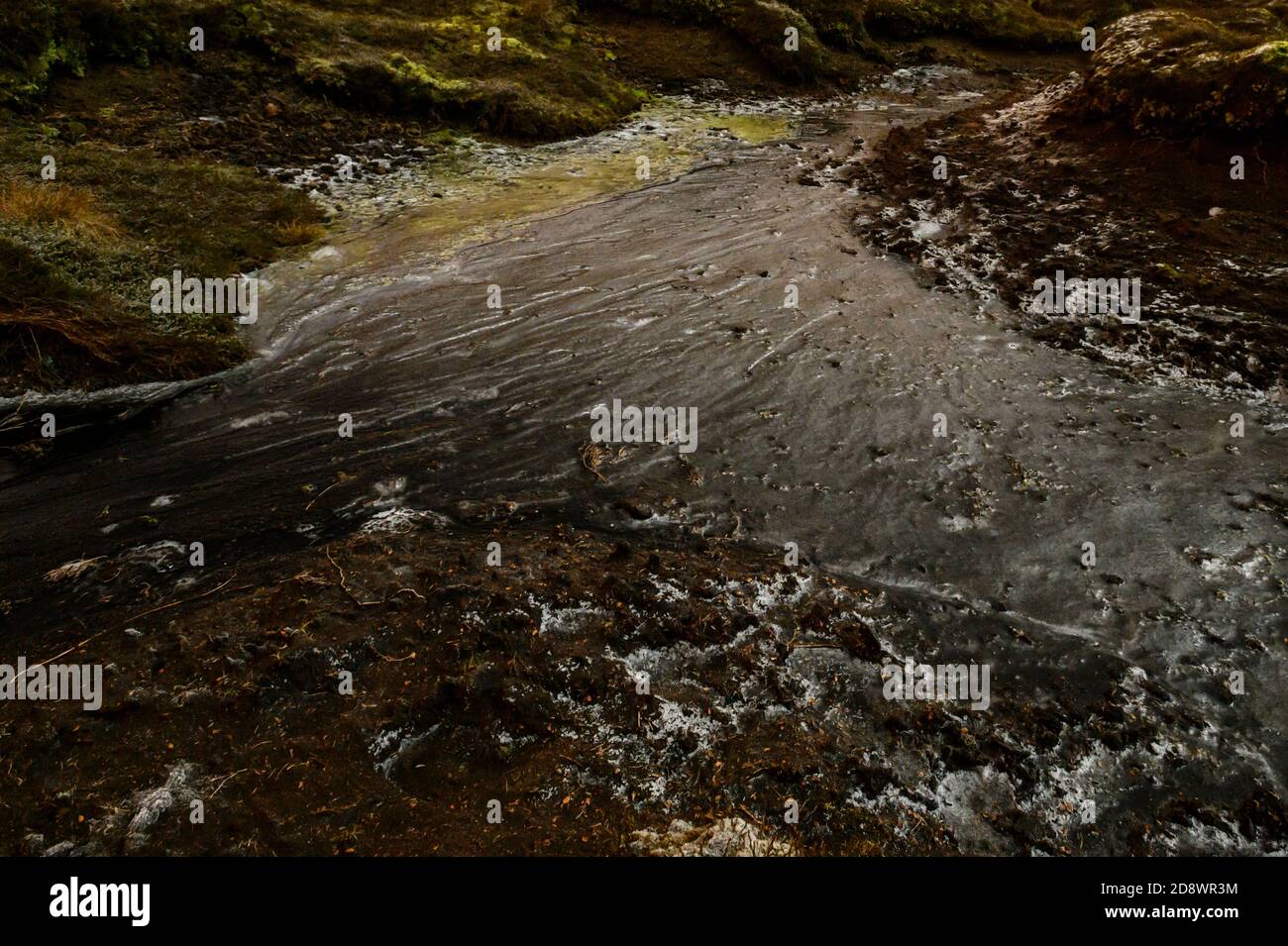 River Kinder in Winter in moonlight, Kinder Gates, Kinder Scout ...