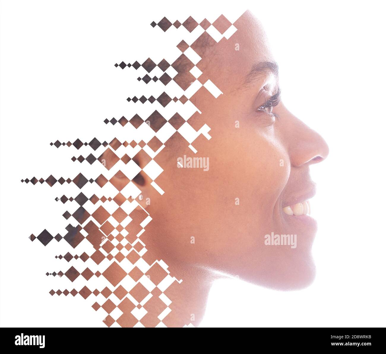 A portrait combined with a digital illustration Stock Photo - Alamy