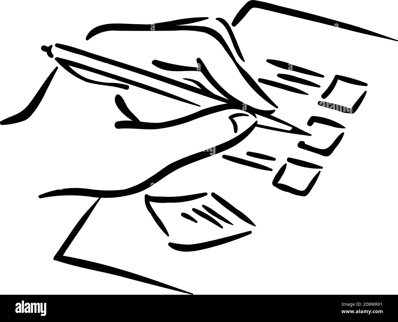 Hand on check list making vote choice mark on paper Stock Vector Image ...