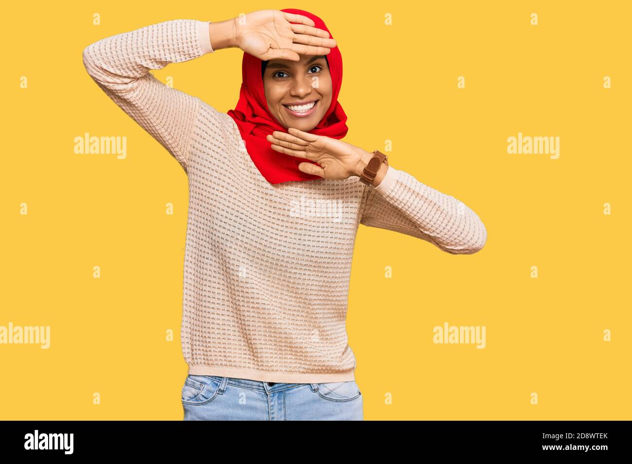 Young african american woman wearing traditional islamic hijab scarf ...