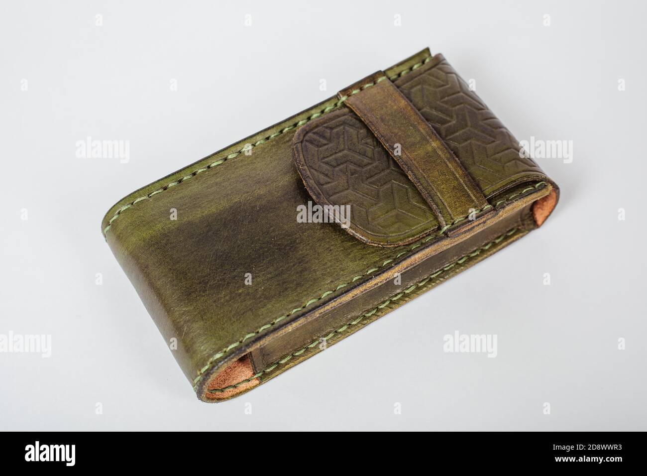 genuine leather wallet brown color on isolated white background Stock ...
