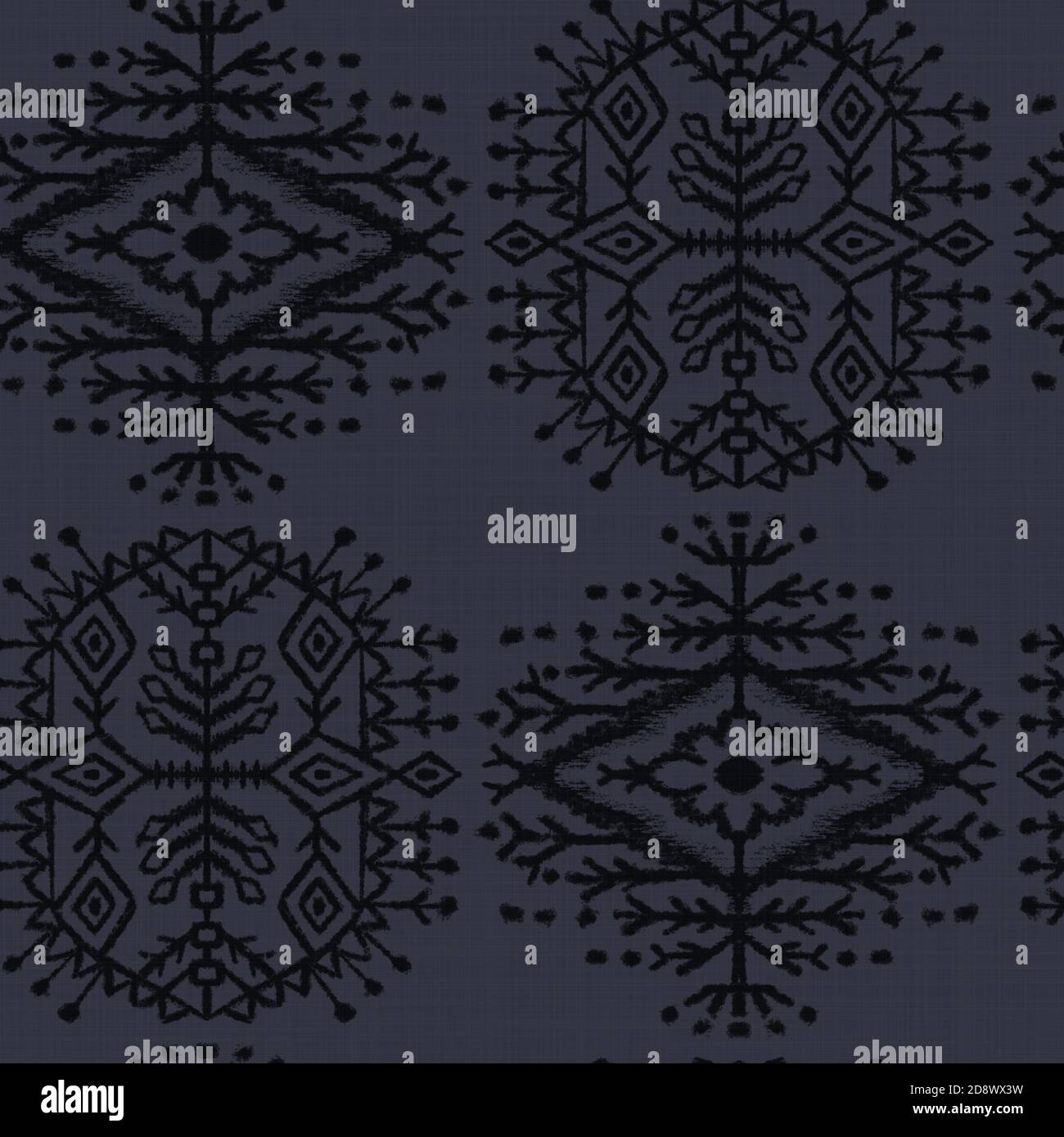 Seamless almost black ethnic rug motif pattern Stock Photo - Alamy