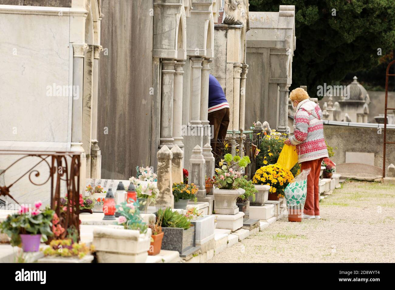 Nice, France. November 1, 2020: Nice, France. 1 November 2020. People ...