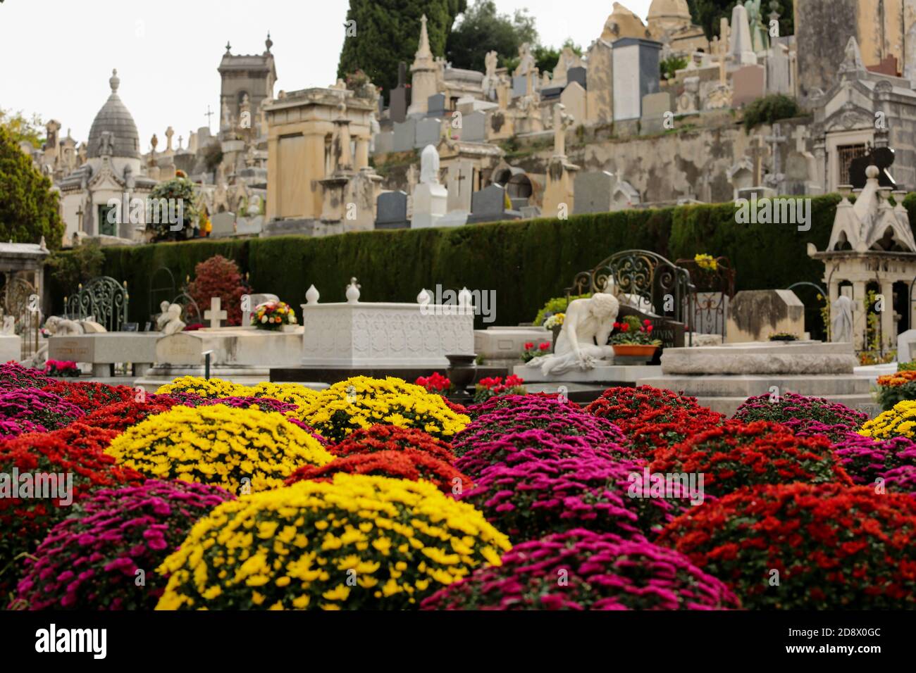 Nice, France. November 1, 2020: Nice, France. 1 November 2020. People ...