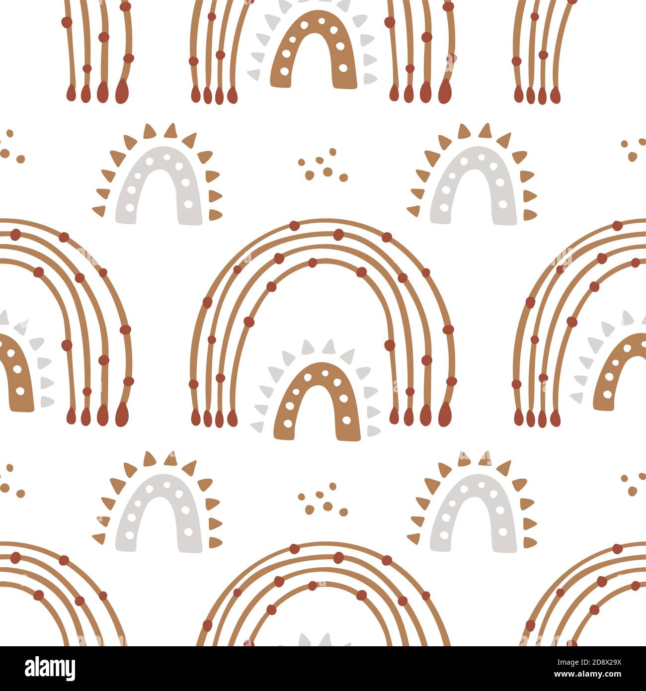 Bohemianl rainbow hand drawn pattern, ethnic pattern. Boho seamless ...