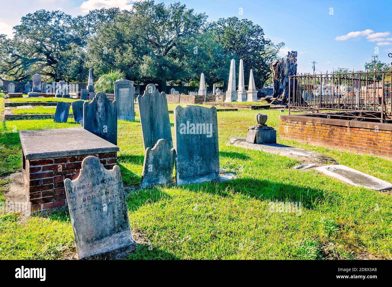 Headstones stand in Church Street Graveyard, Oct. 31, 2020, in Mobile ...