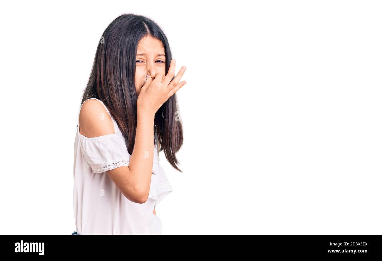 Kid smelly stink odor child Cut Out Stock Images & Pictures - Alamy