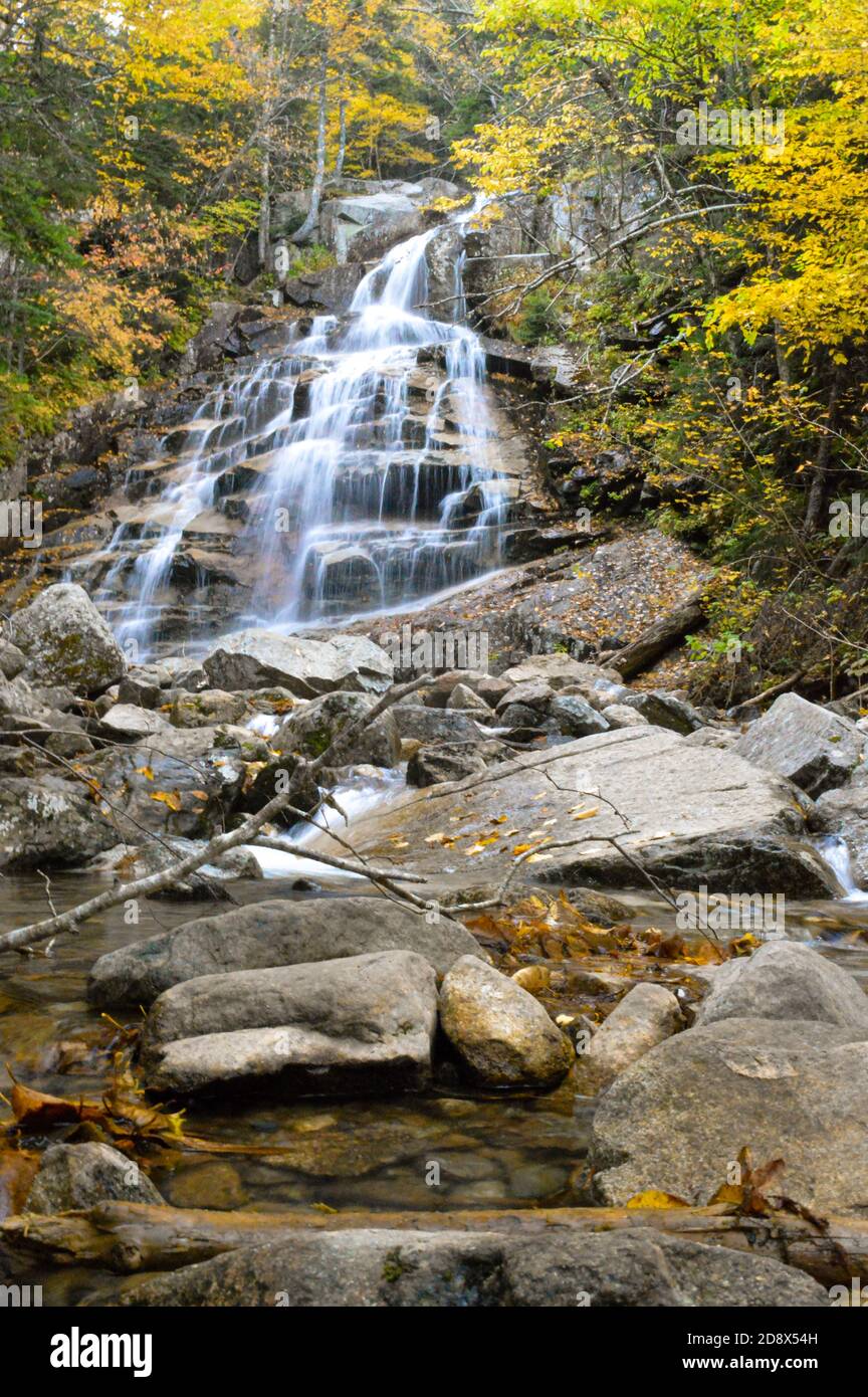 Waterfall Among The Colors Of Fall Stock Photo - Alamy
