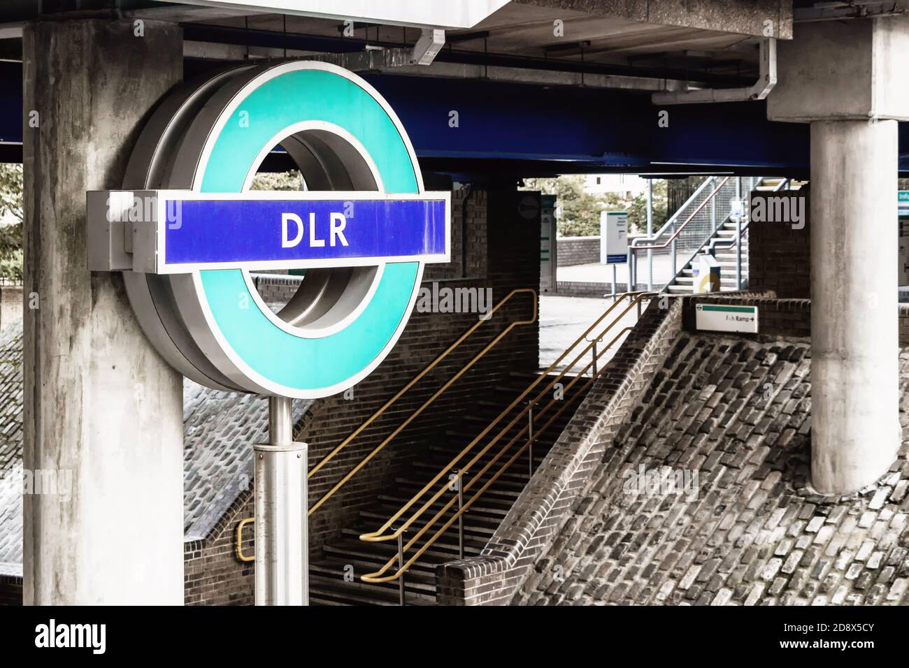 DLR train crossharbour station in canary wharf London Stock Photo - Alamy