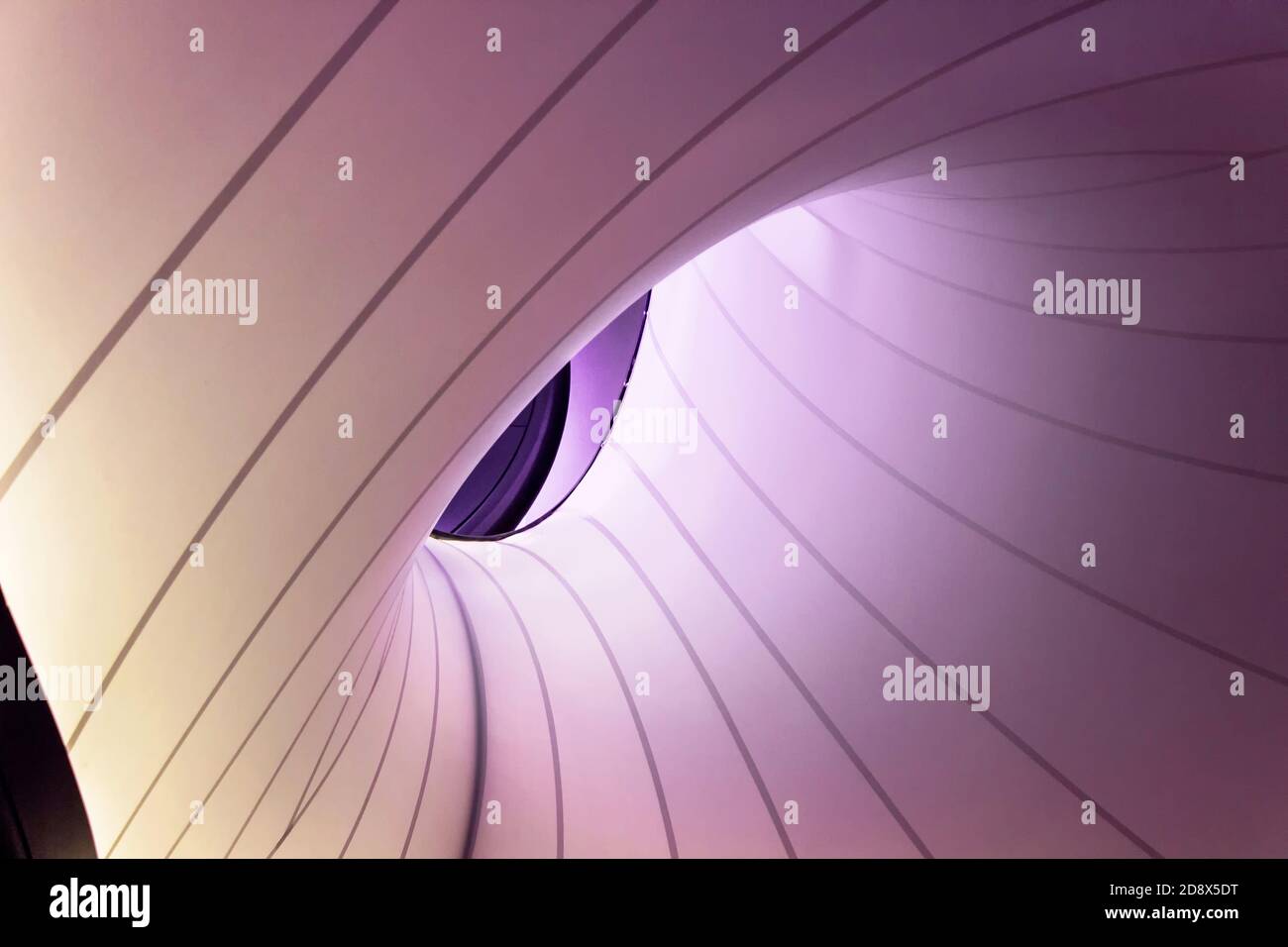 abstract purple light wall inside Science Museum in London Stock Photo ...