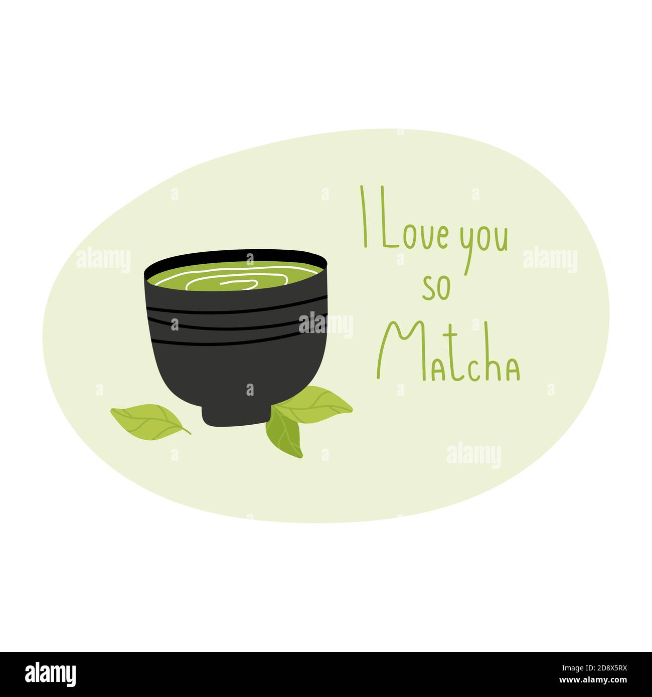 Green tea matcha milk Stock Vector Images - Alamy
