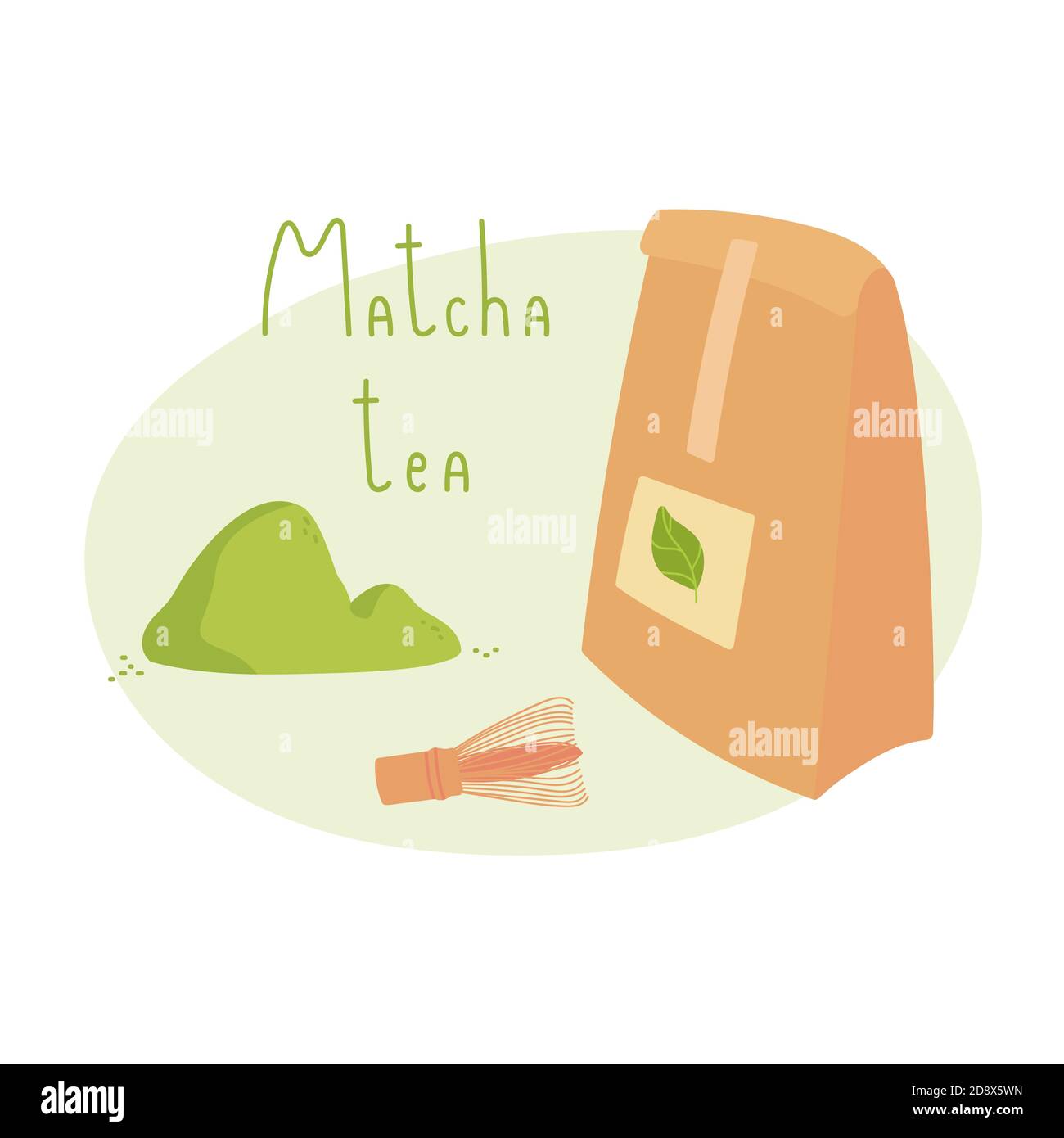 Matcha green powder bamboo Stock Vector Images - Alamy