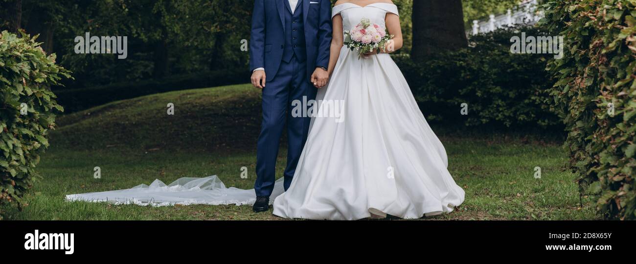 Bridal couple together celebrating happy wedding day Stock Photo - Alamy