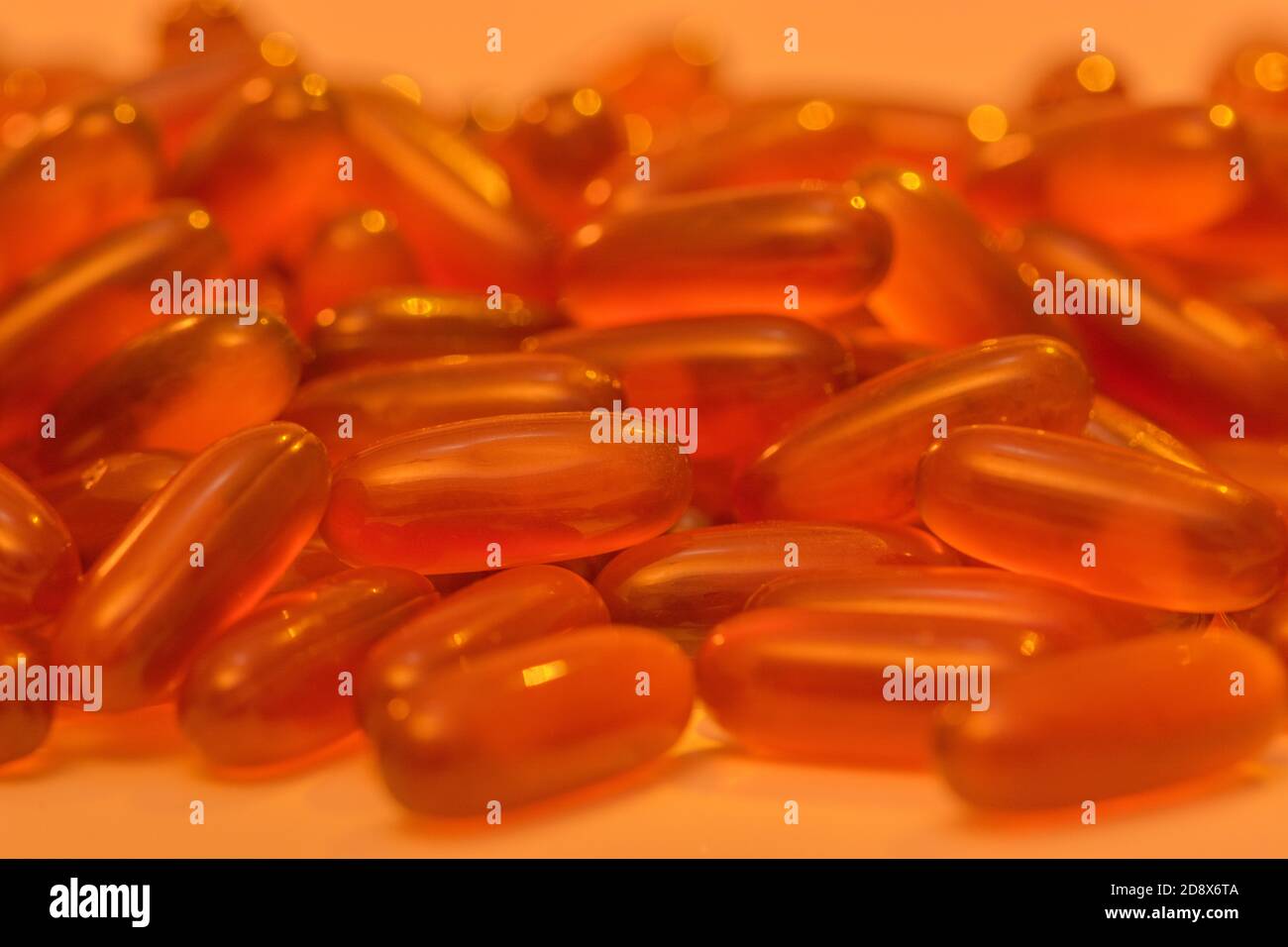 Close-up shot of capsules / pills nutritional supplements. Conceptual ...