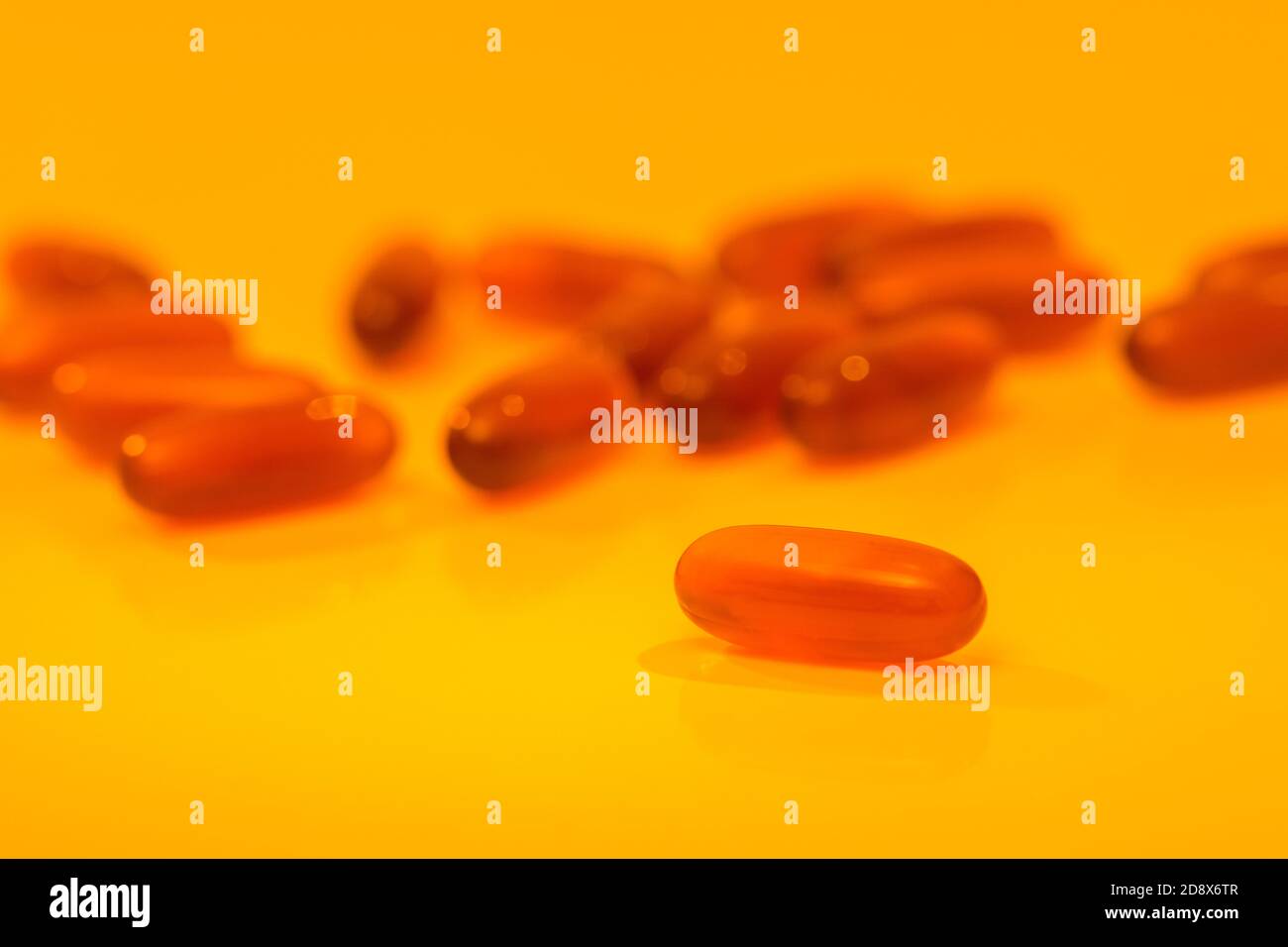 Close-up shot of capsules / pills nutritional supplements. Conceptual ...